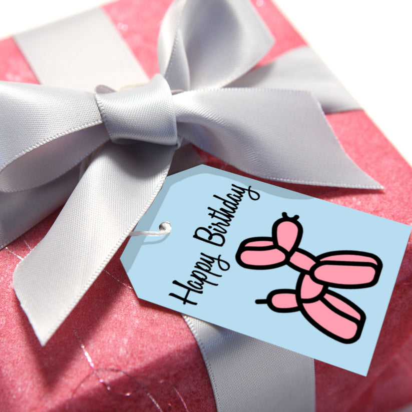 Birthday Gift Tags Dog Printable Gift Tags Birthday Balloon Dog Gift T ...