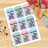 Birthday Gift Tags Dog Printable Gift Tags Birthday Balloon Dog Gift T ...
