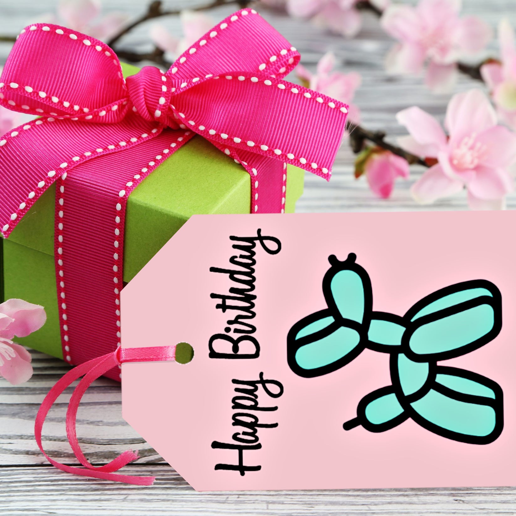 Birthday Gift Tags Dog Printable Gift Tags Birthday Balloon Dog Gift T ...