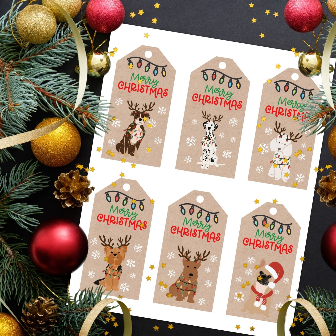 Christmas Gift Tags Dog Lover Gift Tags Printable Dog Tag Christmas Gi ...